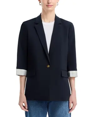 Rag & Bone Jennie 3/4 Sleeve Crepe Blazer - Sal