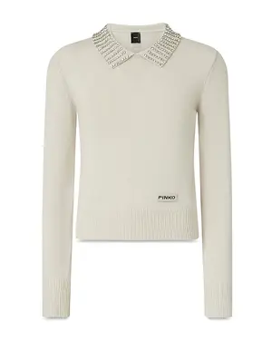 Pinko Ventotene Collared Crewneck Sweater