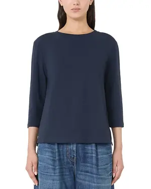 Max Mara Multia Boat Neck Top - Navy
