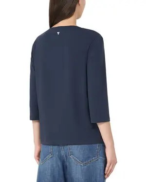 Max Mara Multia Boat Neck Top - Navy