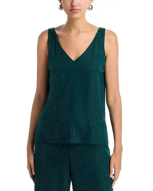 UNGARO Rosie Embellished Silk Blend Top - Pine