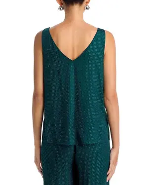 UNGARO Rosie Embellished Silk Blend Top - Pine