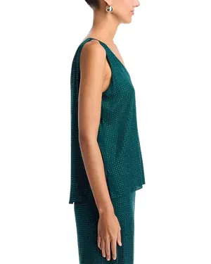 UNGARO Rosie Embellished Silk Blend Top - Pine