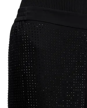 UNGARO Embellished Silk Blend Wide Leg Pants - Black