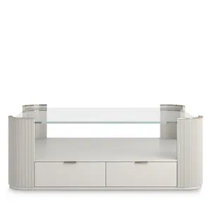 CARACOLE Love Square Cocktail Table - Matte Pearl