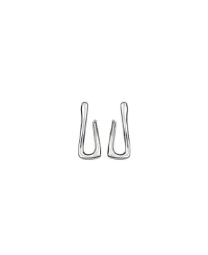 UNODE50 Wave Hoop Earrings - Silver