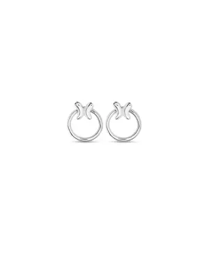 UNODE50 Butterfly Swing Hoop Earrings - Silver