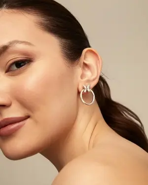 UNODE50 Butterfly Hoop Earrings - Silver
