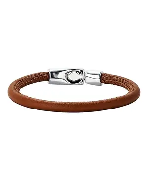 UNODE50 Leather Sterling Silver-plated Bracelet - Silver And Brown