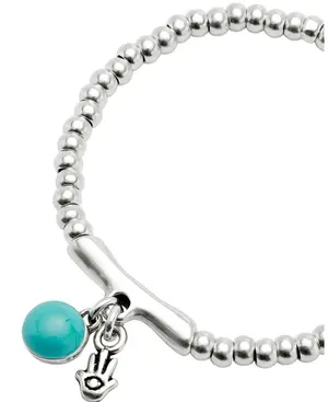 UNODE50 Plated Murano Core Bracelet With Turquoise Gemstone