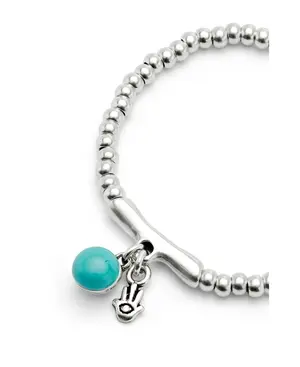 UNODE50 Plated Murano Core Bracelet With Turquoise Gemstone