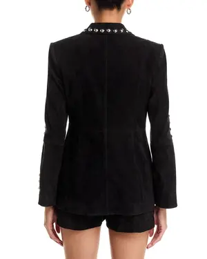 Cinq À Sept Studded Suede Milly Jacket - Black