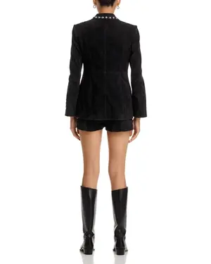 Cinq À Sept Studded Suede Milly Jacket - Black