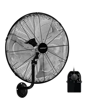 COSTWAY 21 Wall Mount Meta Industrial Fan With 3 Speed Oscillating - Black