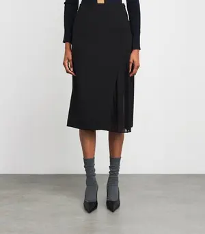 Claudie Pierlot Pleated Panel Midi Skirt
