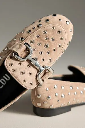 BIBI LOU Zagreb Suede Studded Loafers