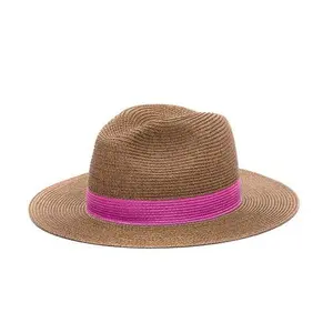 LASTELIER Portofino Trimmed Straw Hat - Pink