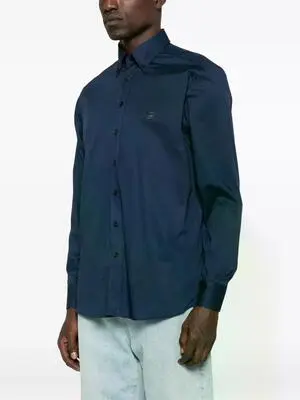 Etro Logo-embroidered Button-down Shirt - Blue