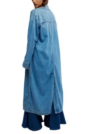 Free People Monique Longline Denim Duster