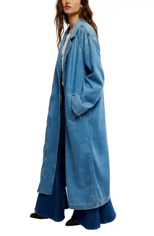 Free People Monique Longline Denim Duster