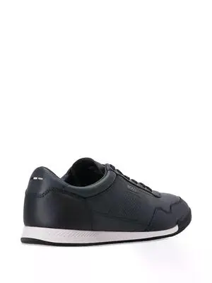 BOSS Logo-detail Leather Sneakers - Blue