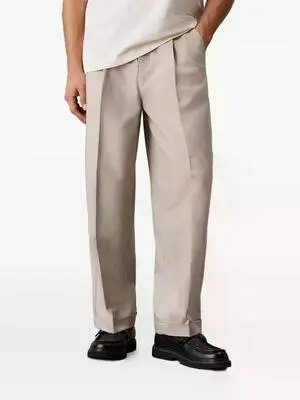 Calvin Klein Pleated-front Trousers With Cuffed Hem