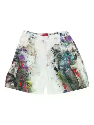 Acne Studios Paint-splatter Shorts - White