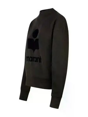 Isabel Marant Étoile Flocked-logo Crew-neck Sweatshirt - Black