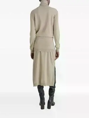 LEMAIRE Tie-waist Turtleneck Dress - Neutrals