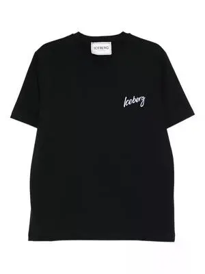 Iceberg Logo Crew-neck T-shirt - Black