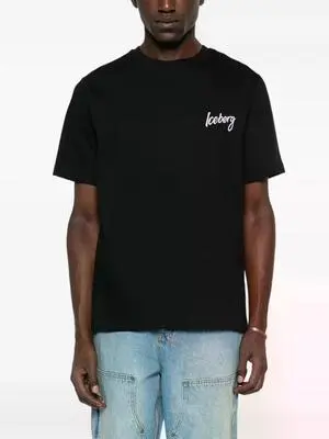 Iceberg Logo Crew-neck T-shirt - Black