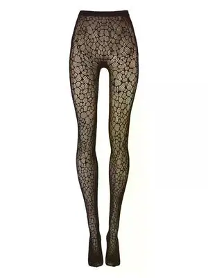 Wolford Reptile-pattern Net Tights - Black