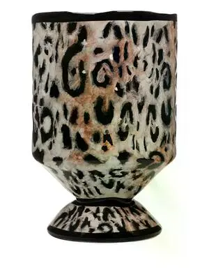Dolce & Gabbana Medium Outdoor Leopard-print Vase - Brown