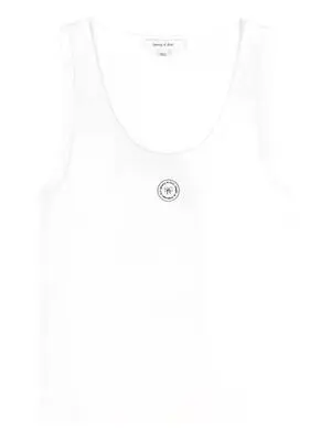 SPORTY & RICH Logo-patch Rib Tank - White