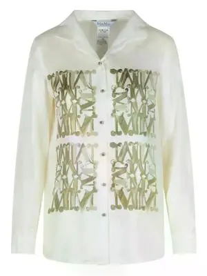 Max Mara Monogram-print Silk Shirt