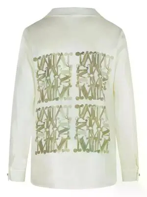 Max Mara Monogram-print Silk Shirt