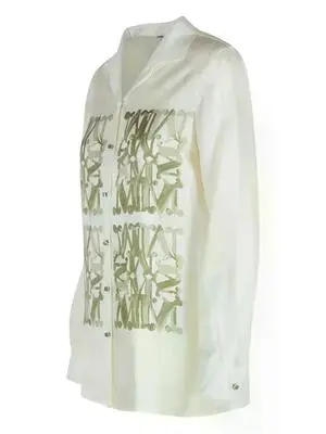 Max Mara Monogram-print Silk Shirt