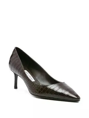 JIMMY CHOO Crocodile-embossed Pointed-toe Pumps