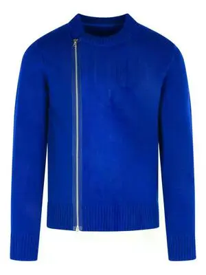 Sacai Zip-detail Crew-neck Sweater - Blue