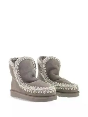 Mou Whipstitch-trims Suede Ankle Boots