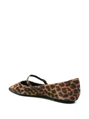 STUART WEITZMAN Leopard Print Buckle Flats