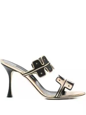 Manolo Blahnik 90mm Aplinanu Leather Sandals