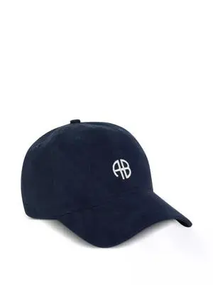 ANINE BING Monogram-embroidered Baseball Cap - Blue