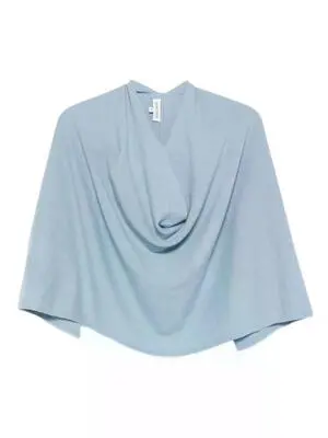 Eric Bompard Cowl-neck Cashmere Short Poncho - Blue
