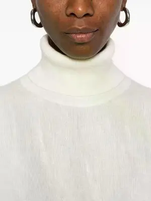 Eric Bompard Roll-neck Cashmere Sweater - Neutrals