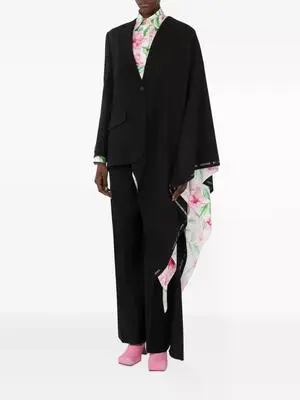 Moschino Asymmetric Drape Wool Coat
