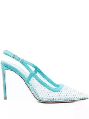 GINISSIMA 95mm Gilda Crystal Embellished Slingback Pumps