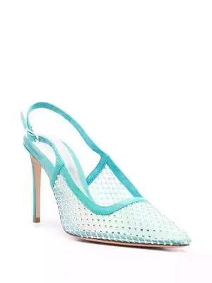 GINISSIMA 95mm Gilda Crystal Embellished Slingback Pumps