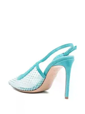 GINISSIMA 95mm Gilda Crystal Embellished Slingback Pumps