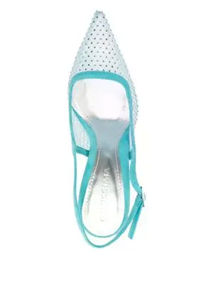 GINISSIMA 95mm Gilda Crystal Embellished Slingback Pumps